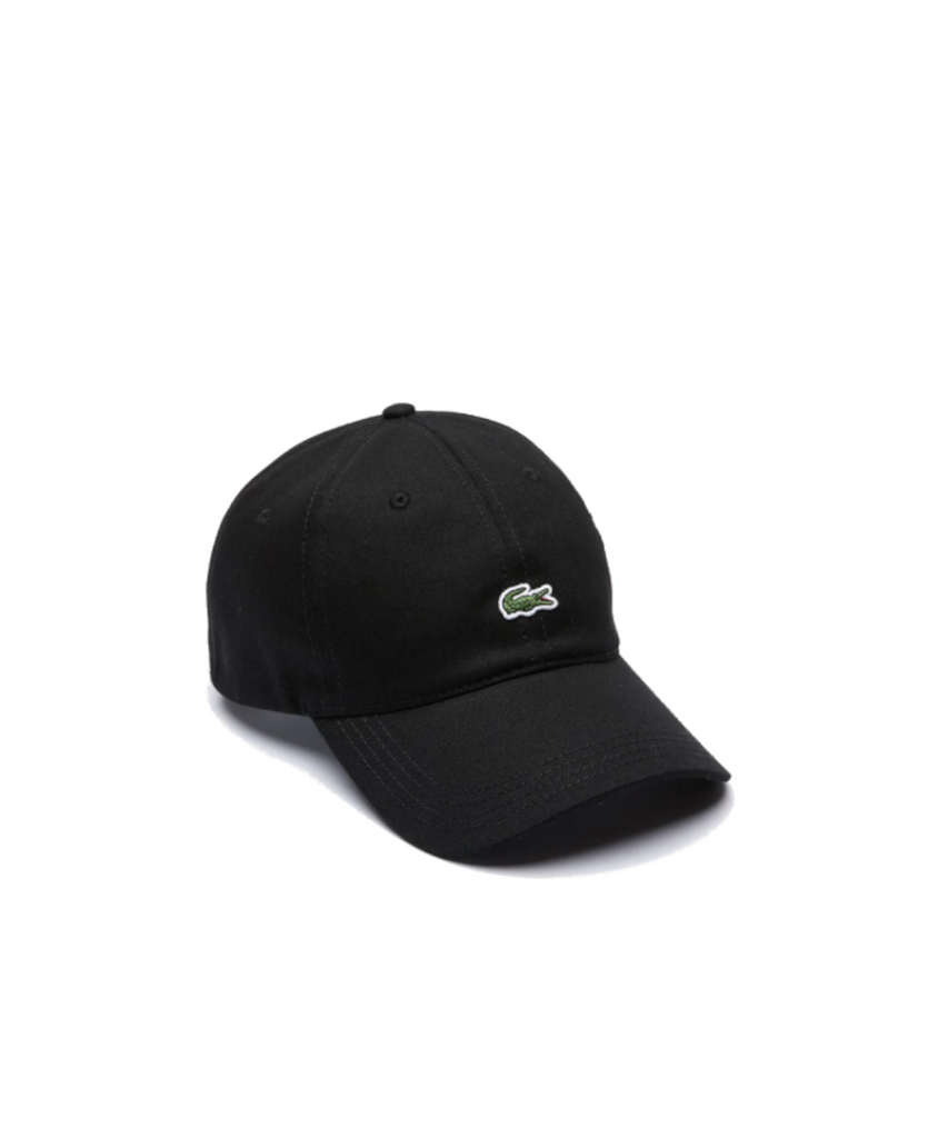 Official Lacoste Centre Croc Cotton Cap in Black at ShoeGrab
