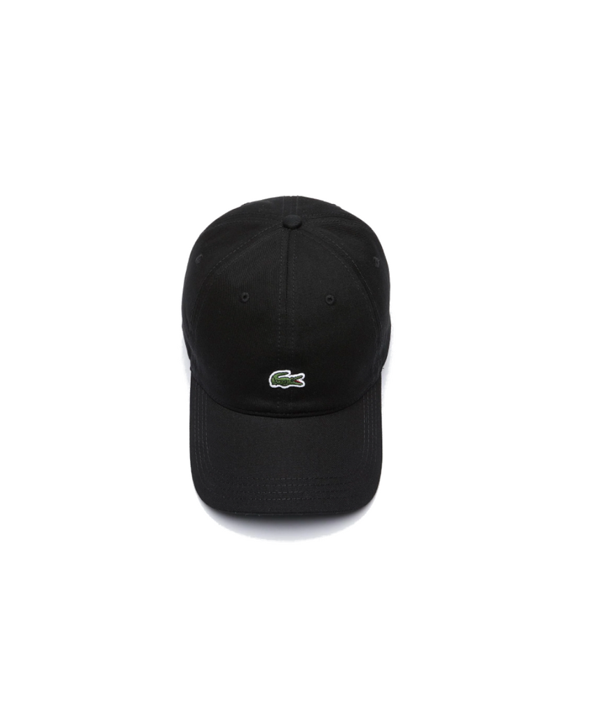 Official Lacoste Centre Croc Cotton Cap in Black at ShoeGrab