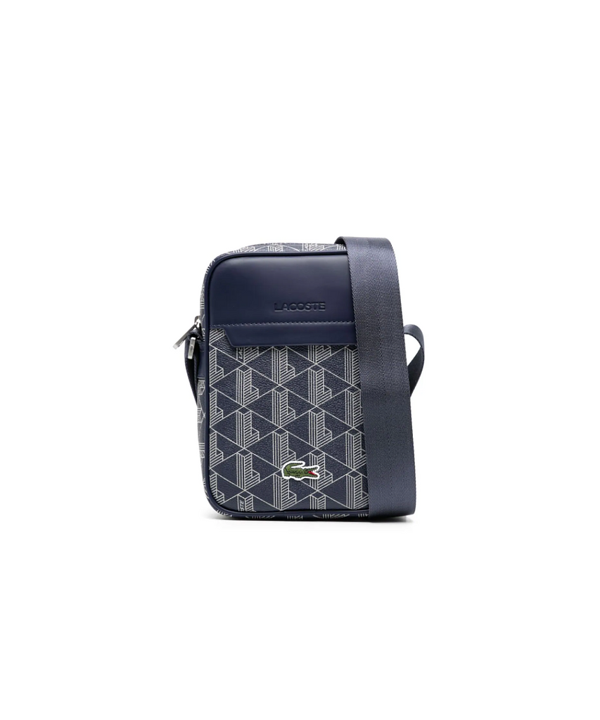 Official Lacoste Monogram Vertical Camera Bag in Marine at ShoeGrab