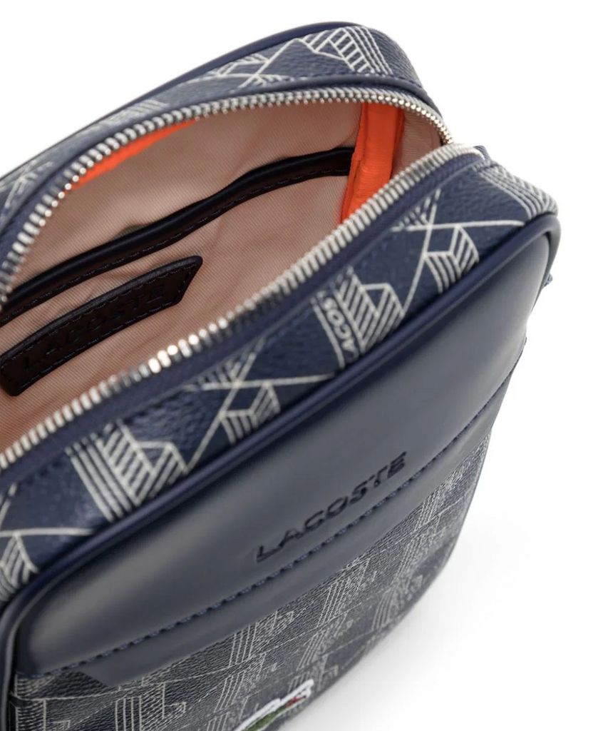 Official Lacoste Monogram Vertical Camera Bag in Marine at ShoeGrab