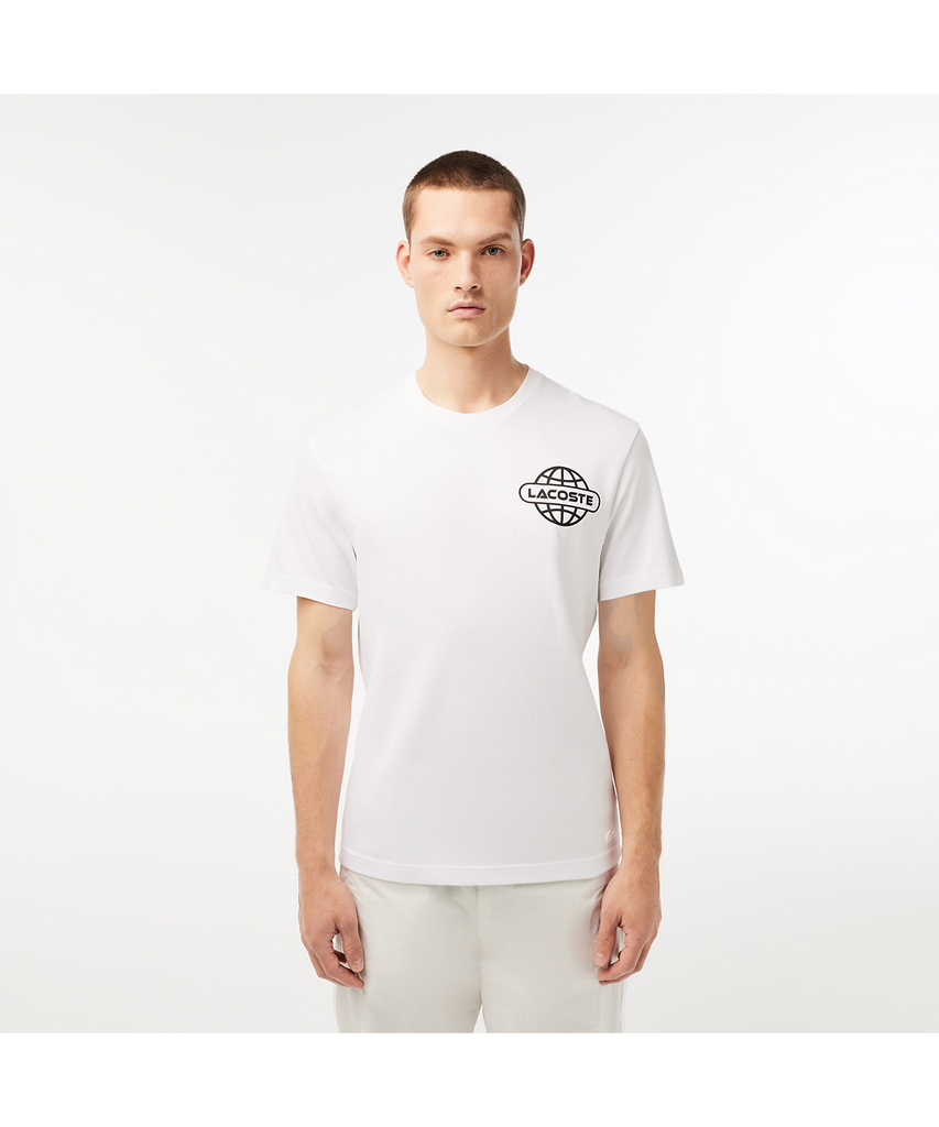 Official Lacoste Active Back Graphic T-shirt (White) at ShoeGrab