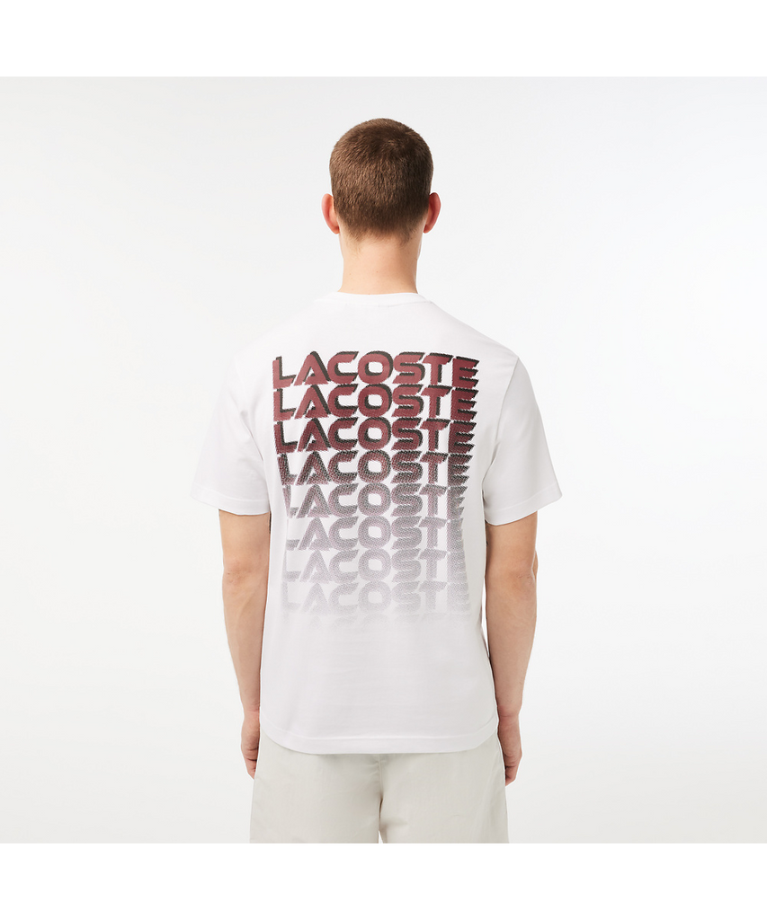Official Lacoste Active Back Graphic T-shirt (White) at ShoeGrab