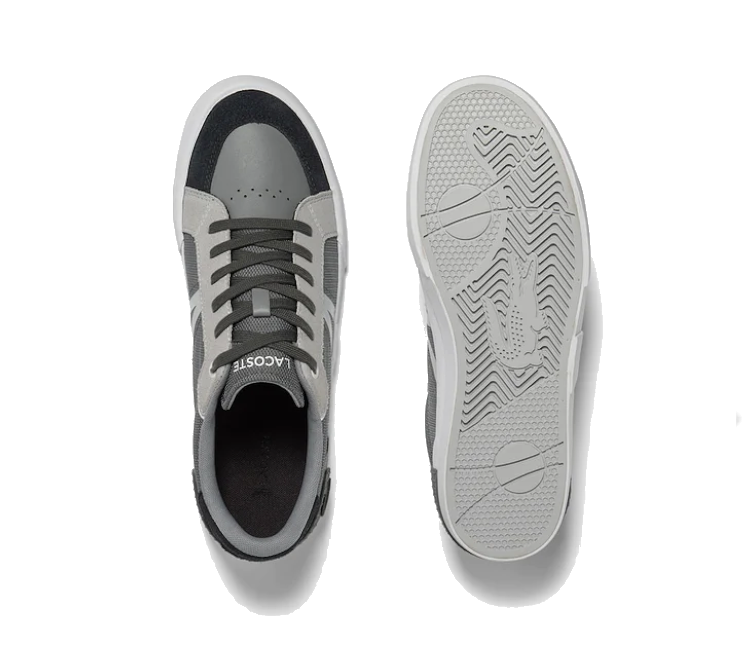 Official Men's Lacoste L004 123 4 SMA in Grey/Dark Grey at ShoeGrab