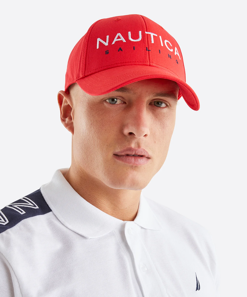 Official Nautica Baltic Strapback Cap in True Red at ShoeGrab