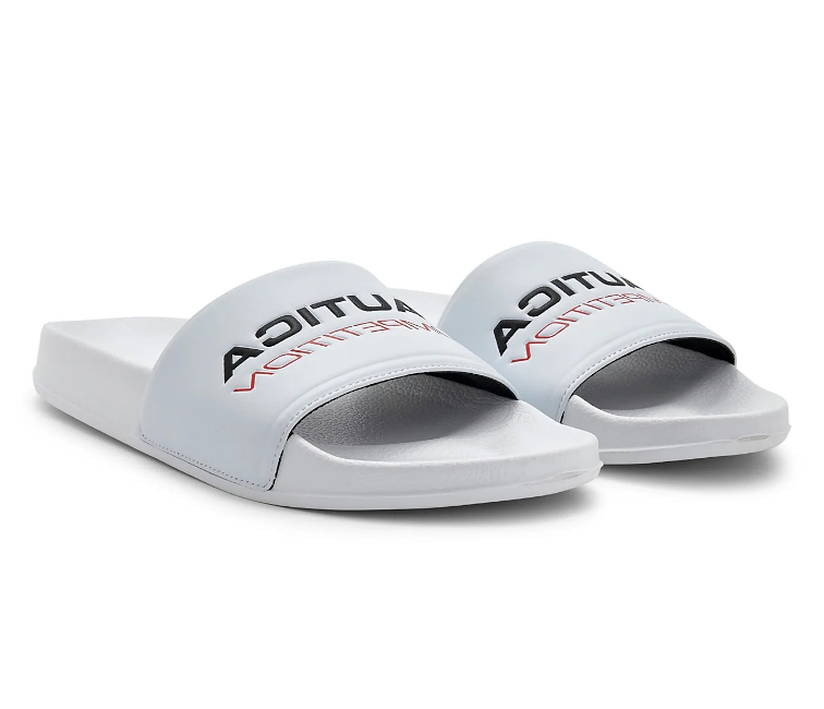 Official Men's Nautica Competition Grappo Slide in White at ShoeGrab