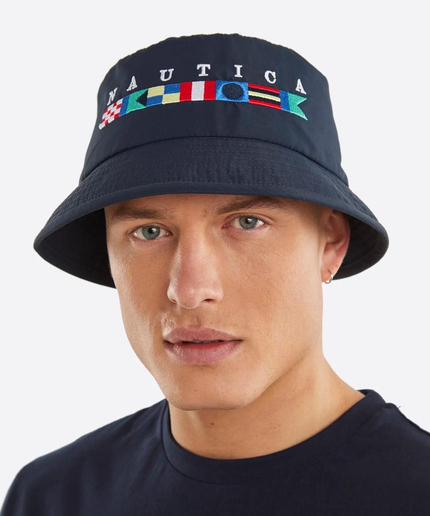 Official Nautica Pacific Bucket Hat in Dark Navy at ShoeGrab