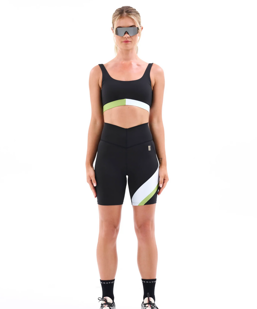 Official P.E Nation Sprint Time Sports Bra in Black at ShoeGrab