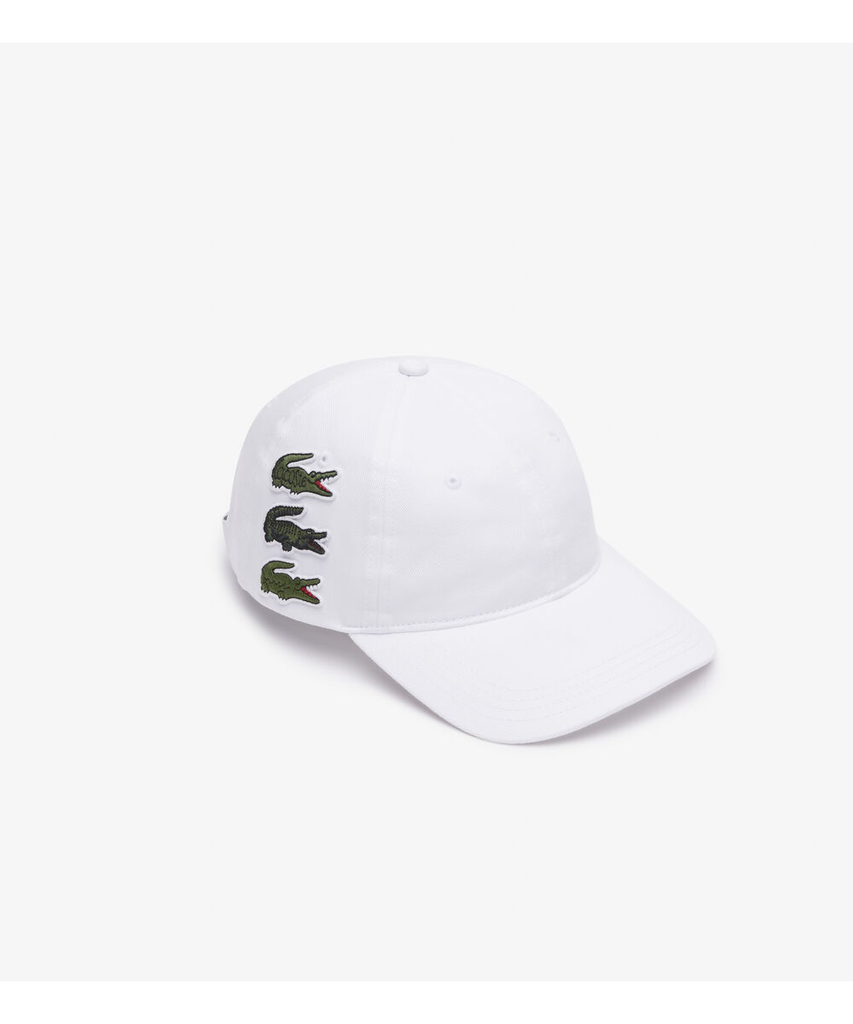 Official Lacoste Iconic Badge Cap in White at ShoeGrab