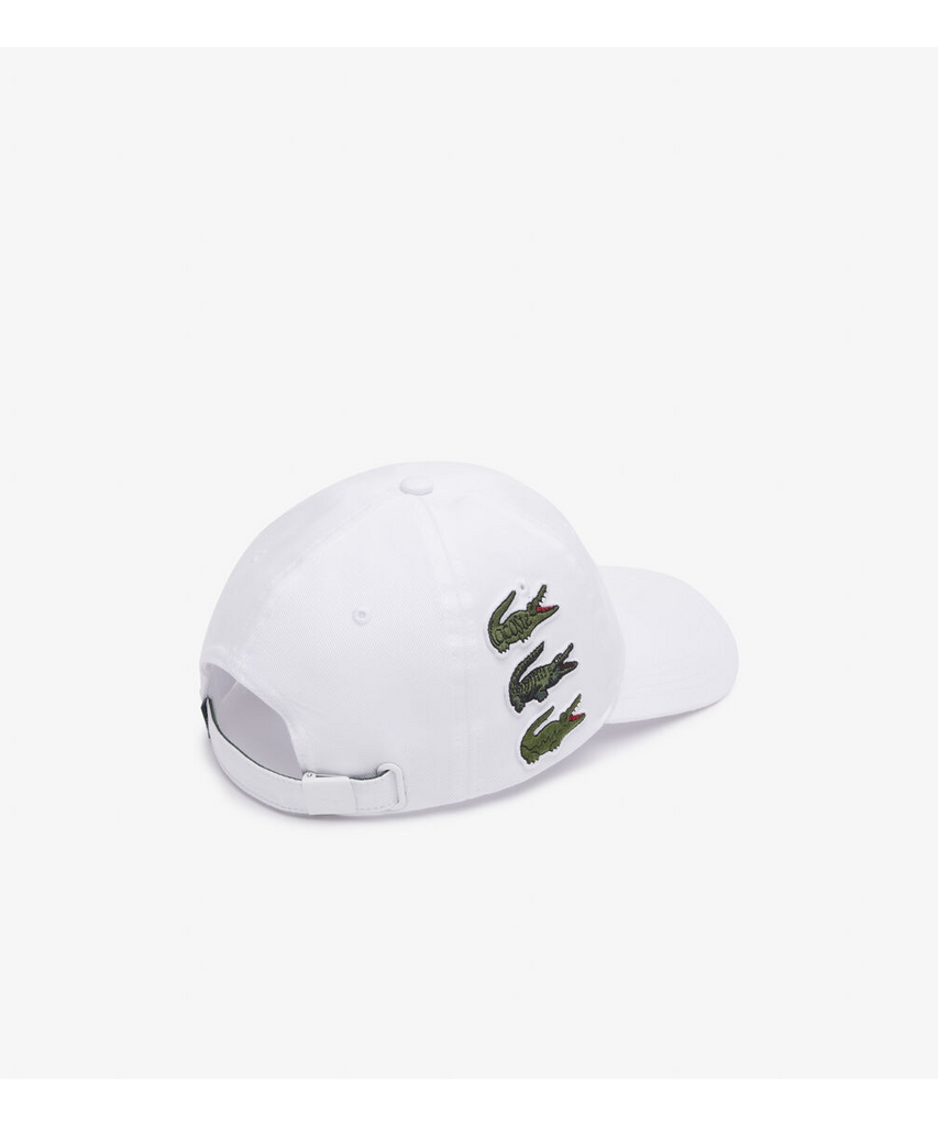 Official Lacoste Iconic Badge Cap in White at ShoeGrab