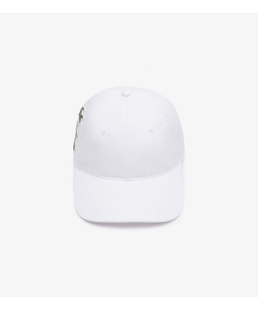 Official Lacoste Iconic Badge Cap in White at ShoeGrab