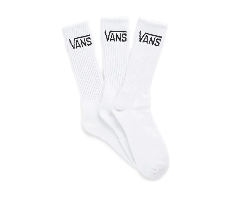 Vans Classic Crew Socks 3 Pack White - ShoeGrab
