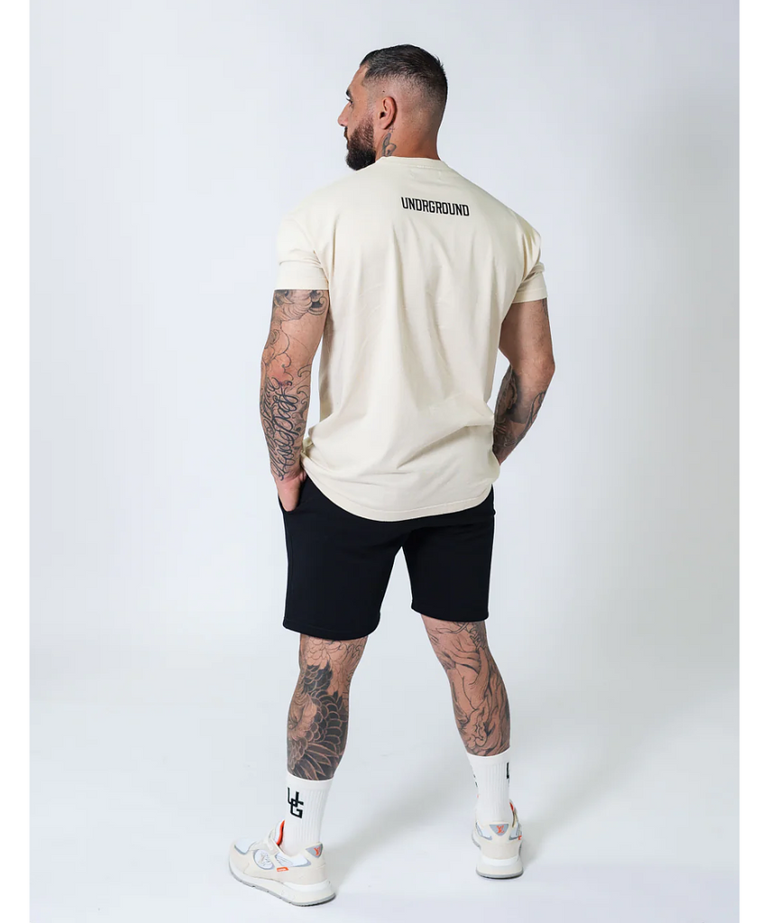 Official UNDRGROUND Oversized Box Fit Tee in Off White at ShoeGrab