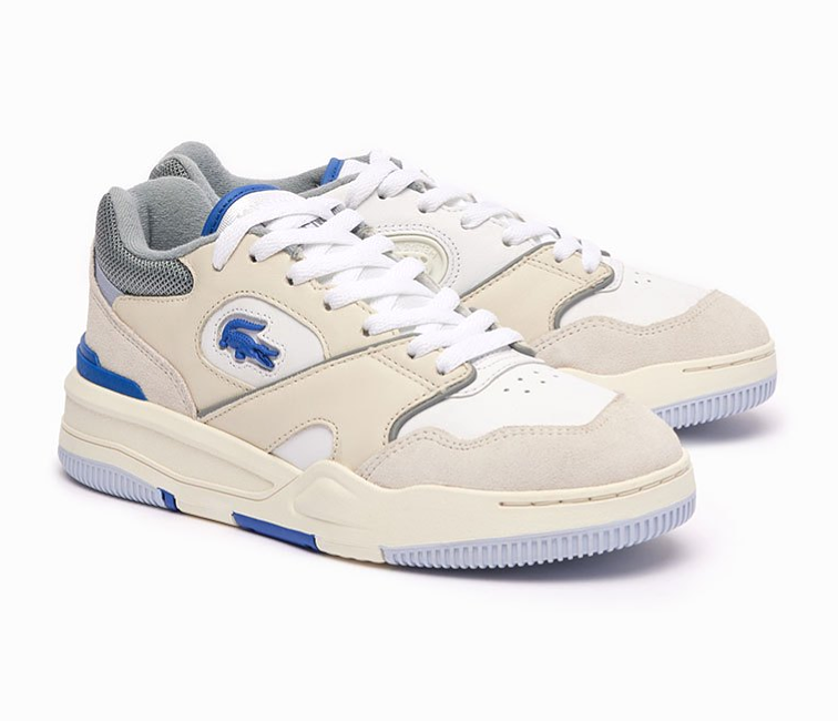 Official Women’s Lacoste Lineshot 124 1 SFA in White/Blue at ShoeGrab