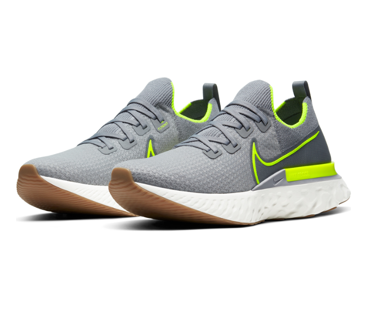 Men's Nike React Infinity Run FK (Particle Grey/Volt) at ShoeGrab