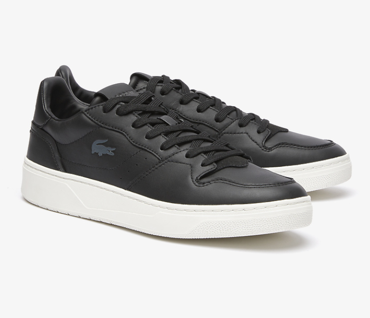 Official Men's Lacoste Court-Lisse 222 1 in Black/Off White at ShoeGrab