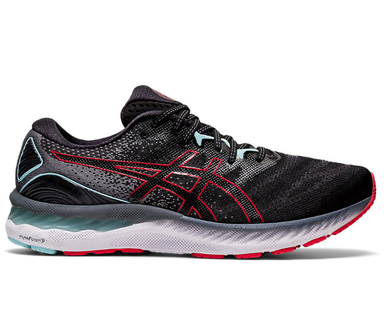 MenÃ¢â‚¬â„¢s Asics Gel-Nimbus 23 (Black/Electric Red) at ShoeGrab