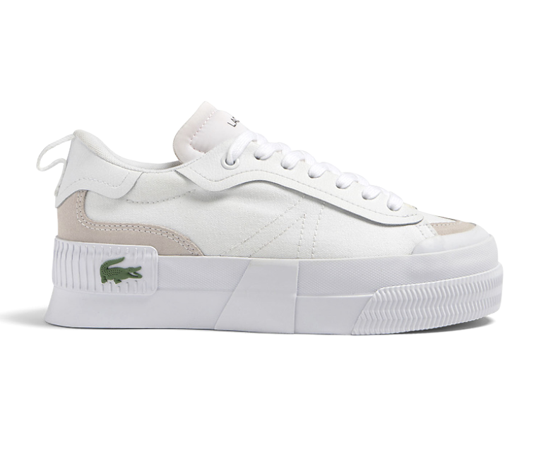 Official Women's Lacoste L004 Platform 123 1 CFA in White at ShoeGrab