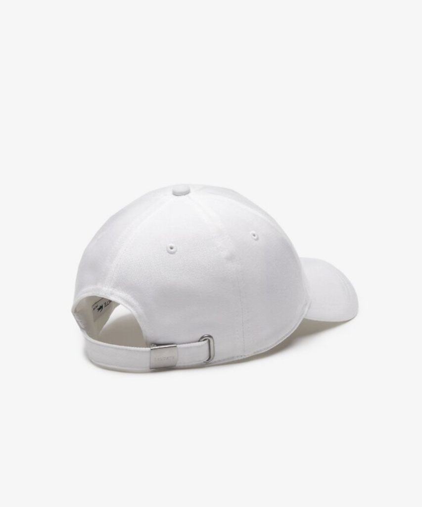 Official Lacoste Basic Centre Croc Cap in White/Silver Buckle at ShoeGrab
