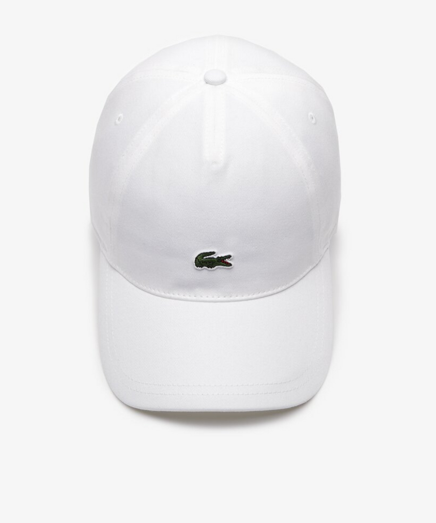 Official Lacoste Basic Centre Croc Cap in White/Silver Buckle at ShoeGrab