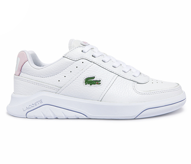 Official Women's Lacoste Game Advance 0722 in White/Light Pink at ShoeGrab