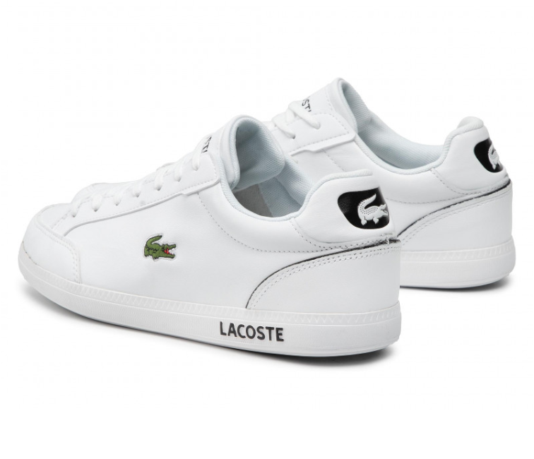 Men's Lacoste Graduate Cap 0121 SMA (White/Black) – ShoeGrab